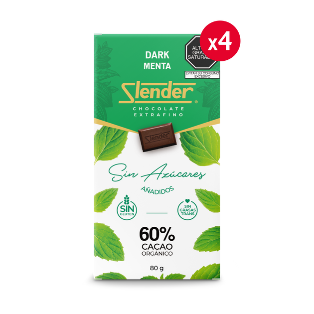 Slender - Pack x4 - Dark Menta (80 gr.) al 60% | TRANSQUIM Market