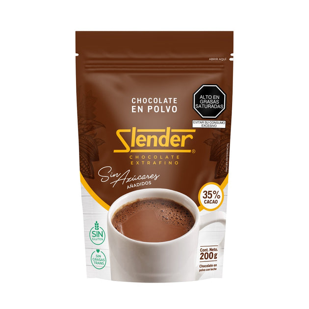 Slender - Chocolate en Polvo 200GR al 35% | TRANSQUIM Market